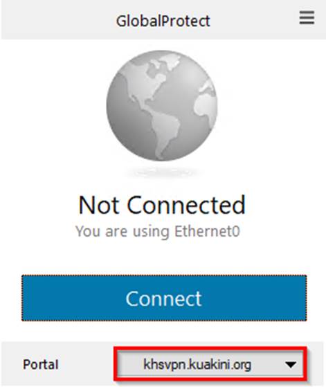 4. Enter khsvpn.kuakini.org in the Portal Address then click Save